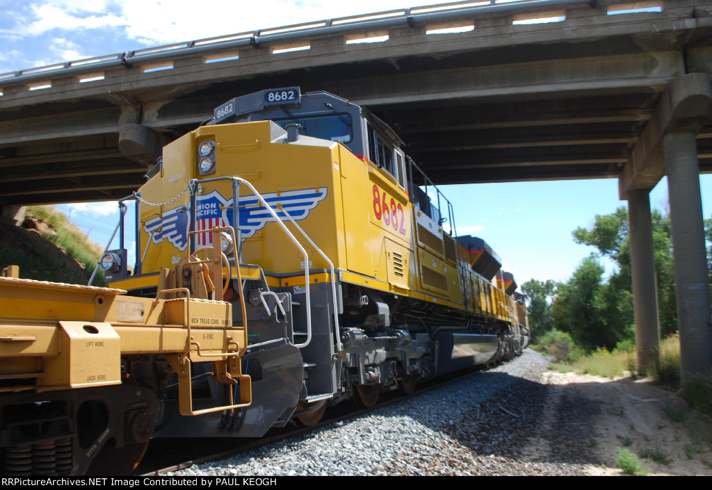 UP 8682 and UP 8681 Glisten in the Utah early afternoon Sun as they power the ZG3LB and they are ...